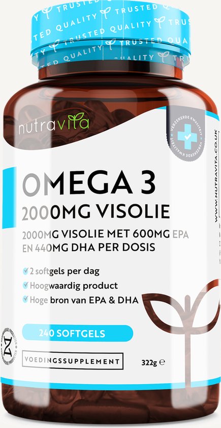 Nutravita - Optimum Omega 3 Visolie (1000 mg) - voedingssupplement ...
