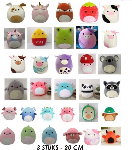 3 stuks Joyage Squish mallow knuffel - 20 cm - Ultrazacht - Kawaii ...