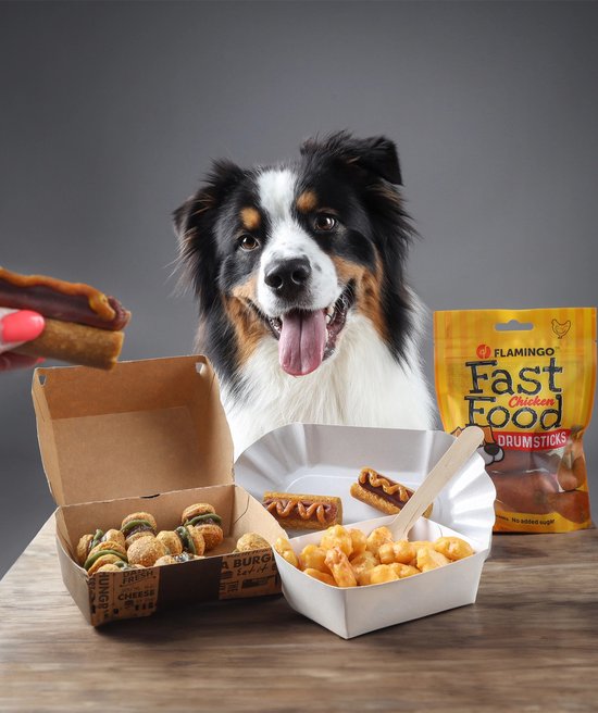 Flamingo Hondensnack Fast food drumstick met kip 3st 140gr | bol
