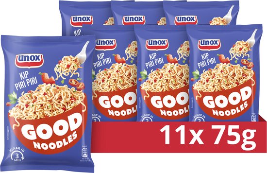 Unox Good Noodles - Kip Piri Piri - 11 x 73 g - Voordeelverpakking | bol