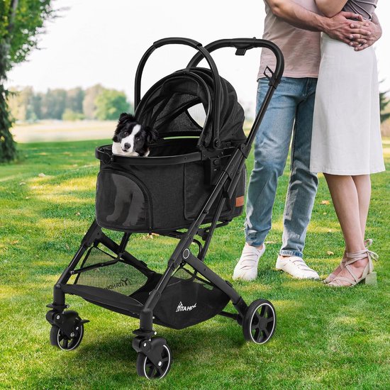 Opvouwbare Kattenwandelwagen - YITAHOME 3-in-1 Wandelwagen - Draagmand ...