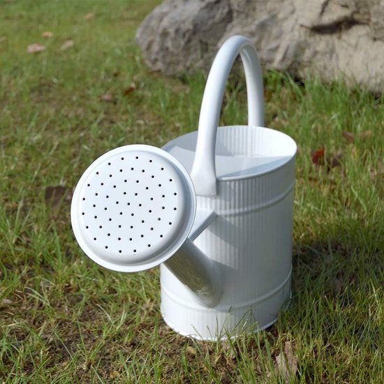 5 liter gegalvaniseerde stalen gieter, decoratieve witte gieter in ...