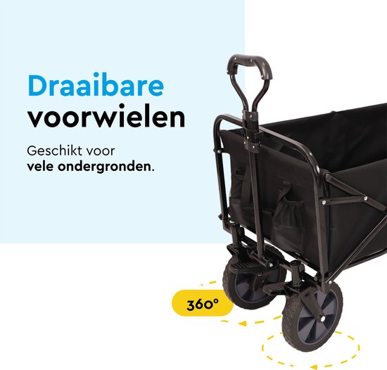 BRASQ Bolderkar Opvouwbaar Zwart - Bolderwagen met stevig frame ...