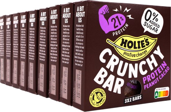Holie's Crunchy Bar Protein Peanut Cacao 3x2 repen - eiwit - reep - suikervrij -... | bol
