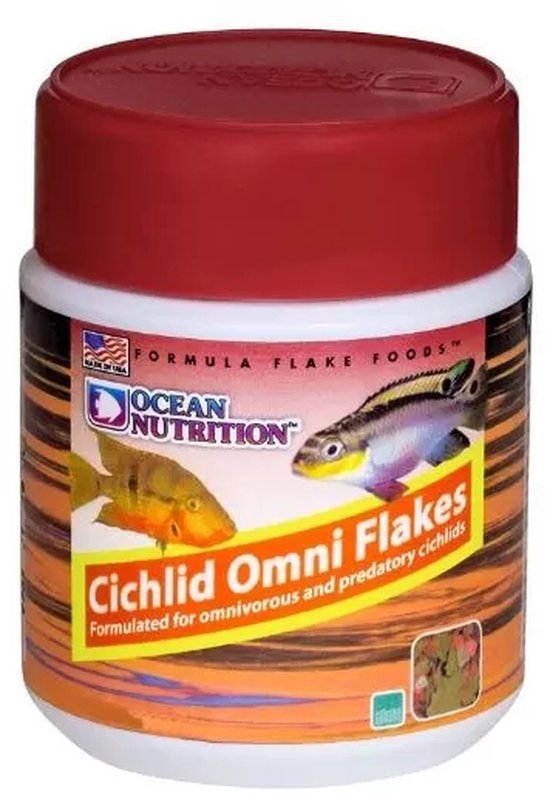 Ocean nutrition cichlid omni flakes 156g | bol