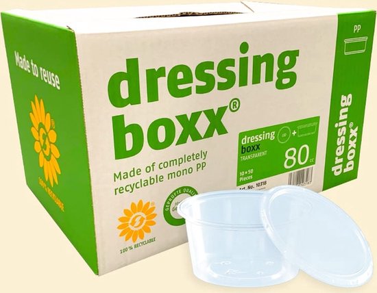 Sausbak - Dressingbox - PP - 80ml - 500st combi | bol