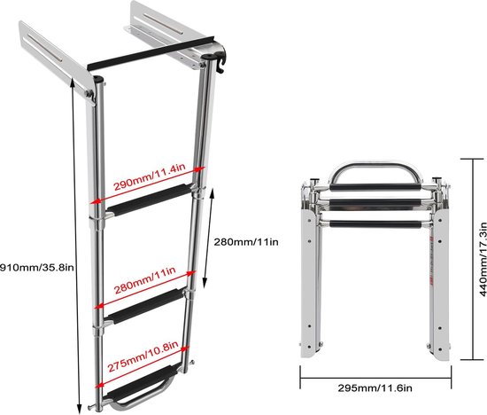 Zwemtrap boot - Bootladder - Boottrapje - Boot trap - Boot ladder ...