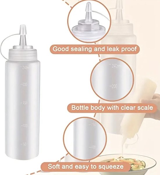Flavers - Knijpfles - 4 stuks - 250 ml - plastic knijpflessen met dop ...