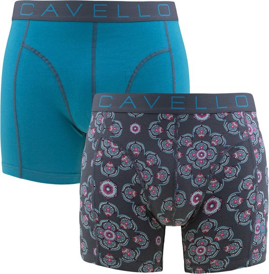 Cavello heren 2P boxers flower print blauw & grijs | bol