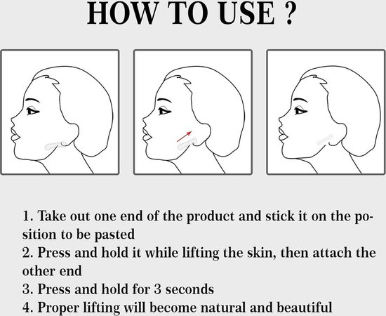 Instant Face Lift Tape - Face Lift Sticker voor Dubbele Kin V Face ...