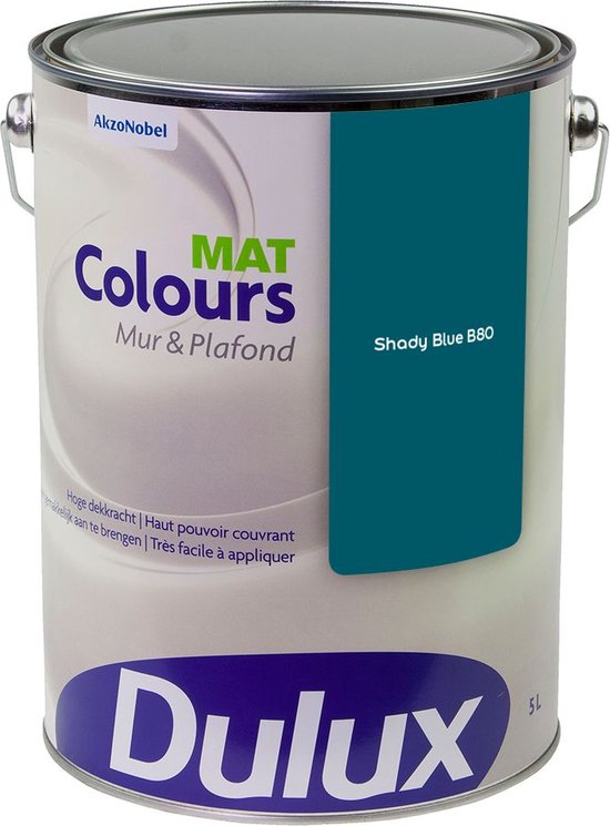 Dulux Colours Mur & Plafond Mat Mix - Shady Blue B80 - 5 L | bol