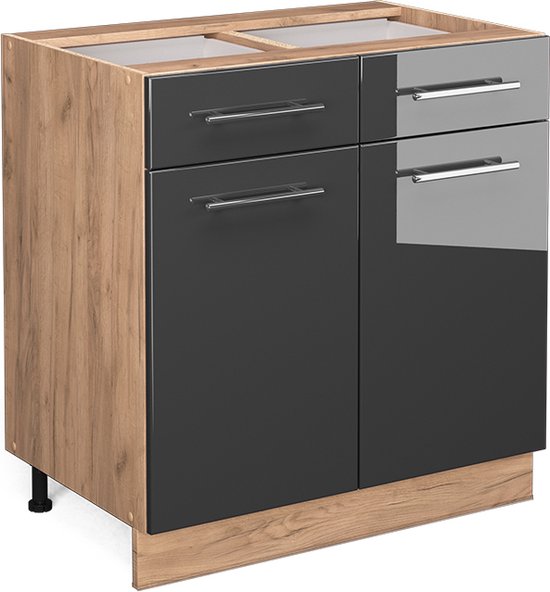 Vicco Fame-Line Keukenonderkast – 80 cm met lade, zonder werkblad ...