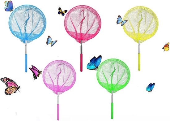 Telescopisch Schepnet voor Kinderen - Uittrekbaar Vlindernet - 5 Stuks ...