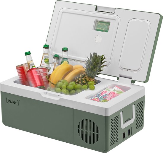 Auto koelbox Arnesano elektrisch legergroen 60x34,5x26 cm 15 L in.tec | bol