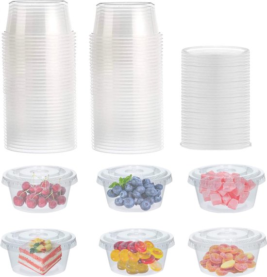 50 stuks herbruikbare plastic bakjes met deksels, BPA-vrije ...
