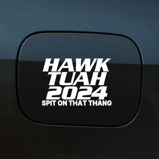 Bumpersticker - Hawk Tuah 2024 - 20x13 - Wit | bol