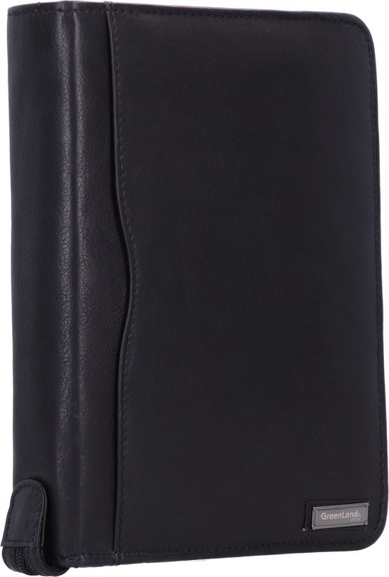 Greenland Nature Zwarte Nappa Ringmap Leder 19 cm | bol