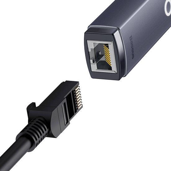 Netwerkadapter Baseus Lite Series USB naar RJ45, 1000Mbps (grijs) | bol