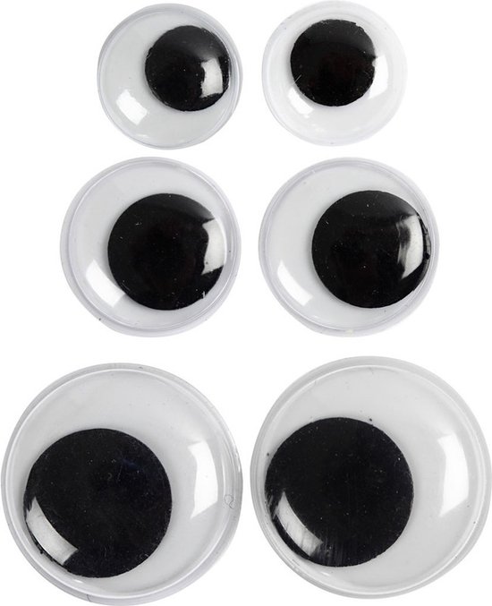 Hobby Wiebel oogjes/googly eyes - 18x - 12-14-20 mm - Plastic ...