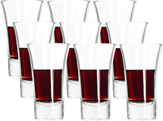 Excellent Houseware Shotglazen - set 9x - 80 ml - glas - borrelglazen | bol