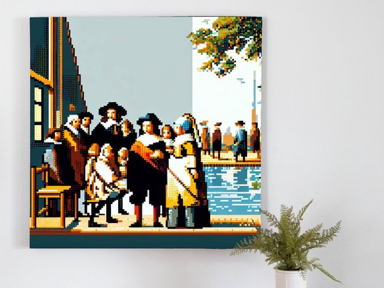 Pixel art vermeer schilderij | Meesterwerk in Pixels: Een Hedendaagse ...