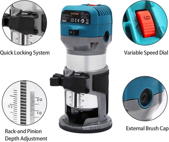 Elektrische Hand Bovenfrees-Kantenfrees Houtsnoeierouter 220V 710W | bol