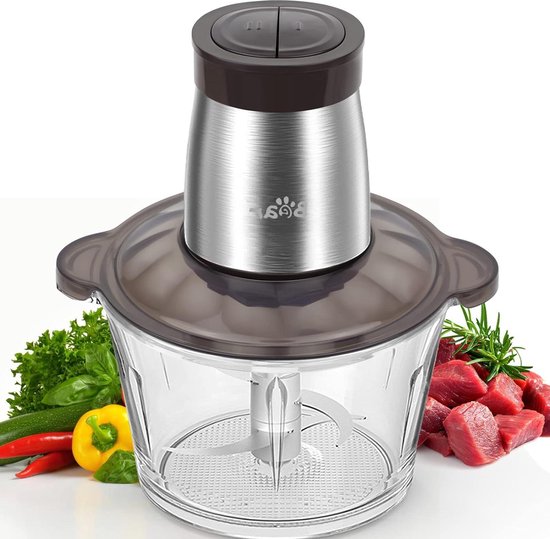 Chopper Electric 300 W uiensnijder - Glazen pot 2 l met 4 messen voor ...