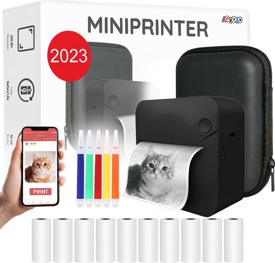Mini Printer voor Mobiel - Fotoprinter voor Smartphone - Mini Pocket ...