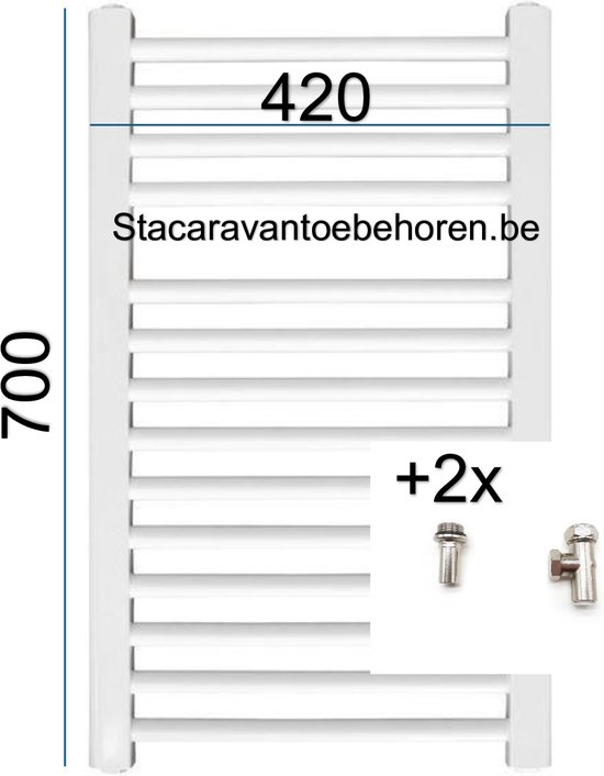 Handdoekradiator voor stacaravan - caravan badkamer radiator 700x420mm ...