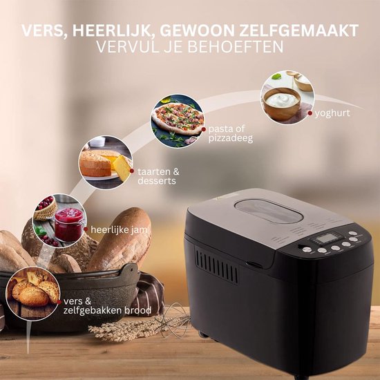 Broodbakmachine met 15 Programma's en Timer - Broodmachine ...