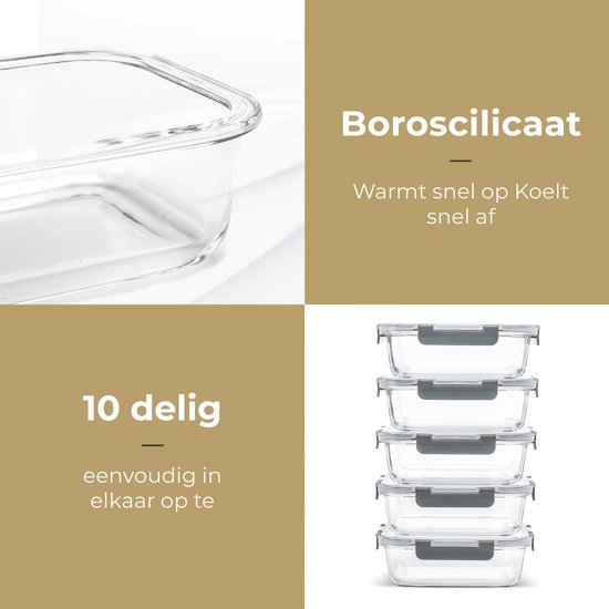 Stosh Meal Prep Bakjes - Vershoudbakjes - Diepvriesbakjes - Luchtdicht ...