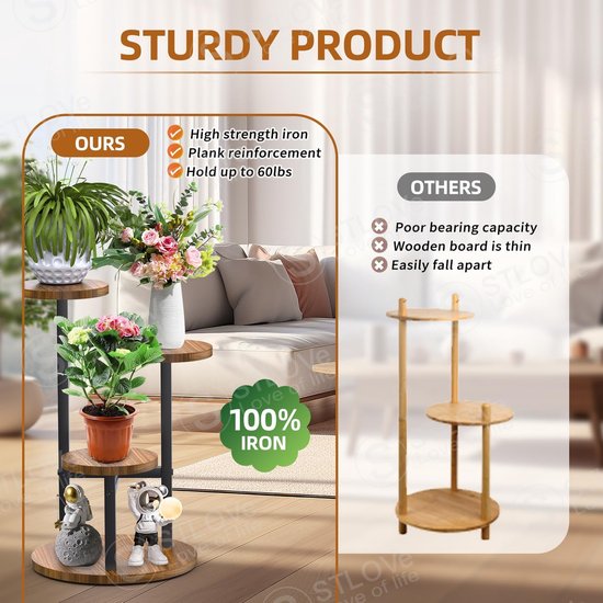 Plant Racks Indoors Corner Flower Racks With Multiple Layers Wooden ...