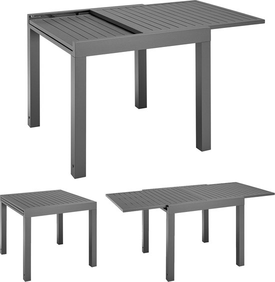 Juskys Uitklapbare Tuintafel Laki - 80 x 80 cm - Antraciet - Aluminium ...