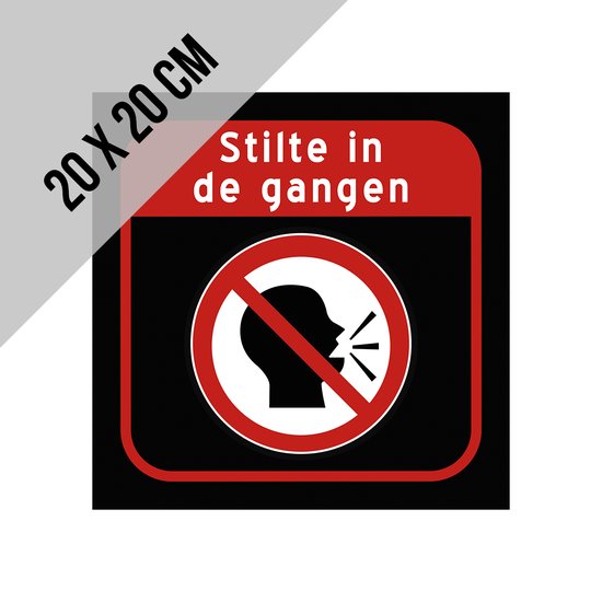 Pictogram/ bord | "Stilte in de gangen" | 20 x 20 cm | Geluidsoverlast ...