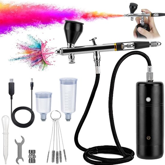 Airbrush Set Met Compressor Set – Airbrush Pistool - Airbrushsets ...