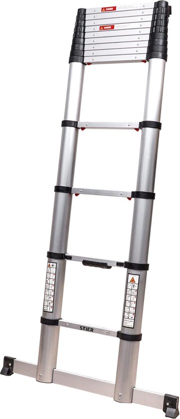 STIER Telescopische Ladder Premium - 3,8 m - 13 Sporten - 150 kg ...