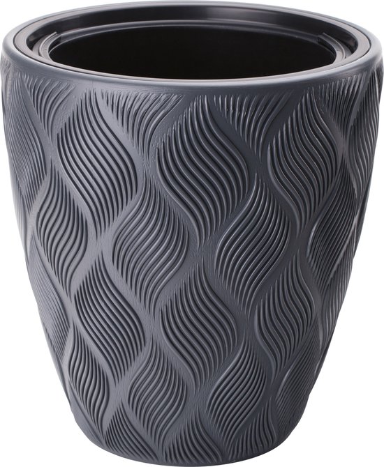 Form Plastic Plantenpot/bloempot Flow - kunststof - antraciet - D40 x ...