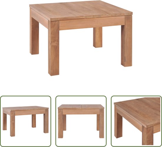 The Living Store Massief Teakhouten Salontafel - 60 x 60 x 40 cm ...