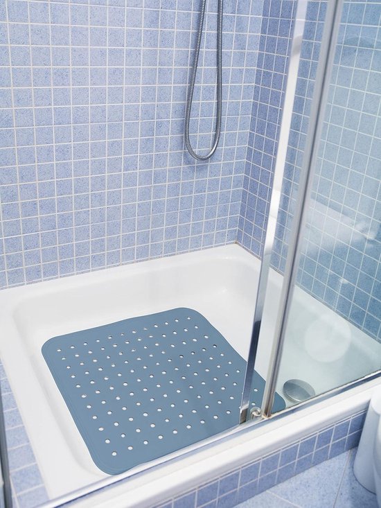 Lichtblauwe antislip douchemat gemaakt in Italië - schimmelbestendig ...