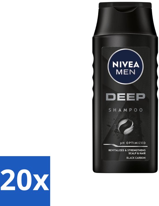 20 x NIVEA MEN - Shampoo - Deep - 250 ml - NIVEA MEN Deep Shampoo ...
