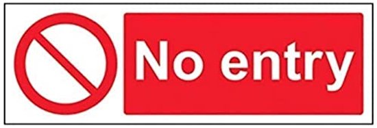 Verbodsbord No Entry - 300mm x 100mm - Zelfklevend Vinyl voor ...