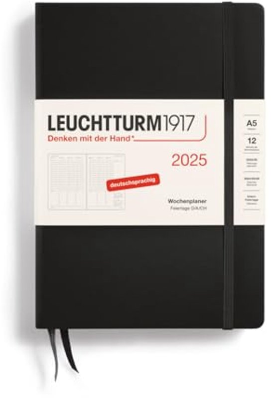 Weekplanner 2025 A5 hardcover - 12 maanden kalender - gelinieerd ...