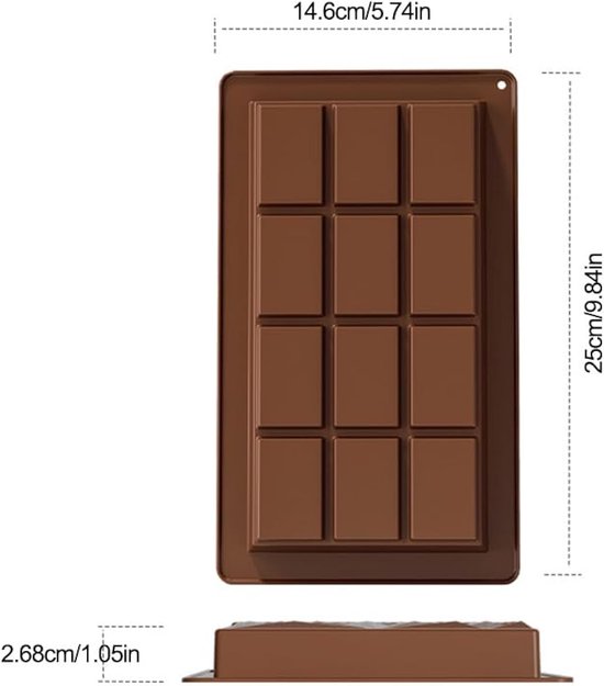Robuuste 2 vorm chocolade-borden siliconen chocoladevorm diepe 2 stuks ...
