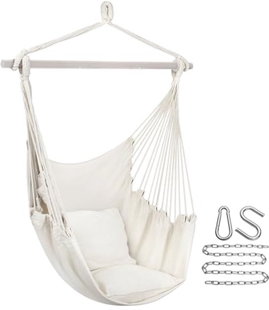 Hanging rocking chair - Comfortable cotton fabric - Portable indoor and ...