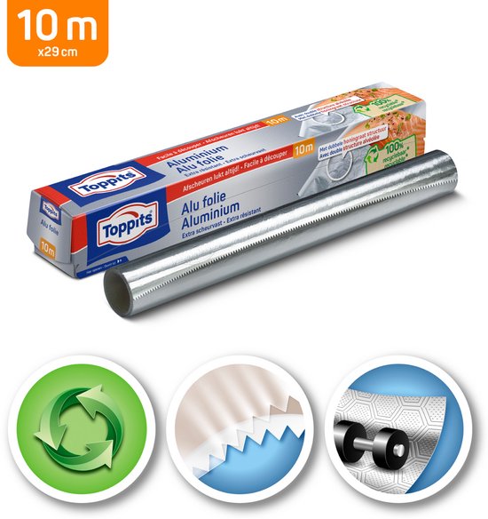 Toppits Aluminiumfolie 10 meter | bol