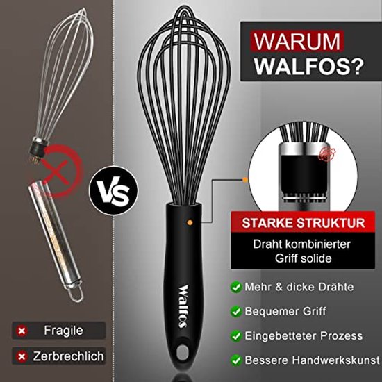 Siliconen garde set voor bakken en koken - 3 stuks - Roestvrij staal en ...