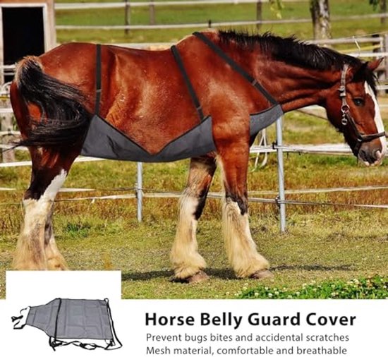 Horse Fly Sheet, Breathable Adjustable Belly Guard for Adults Horses ...