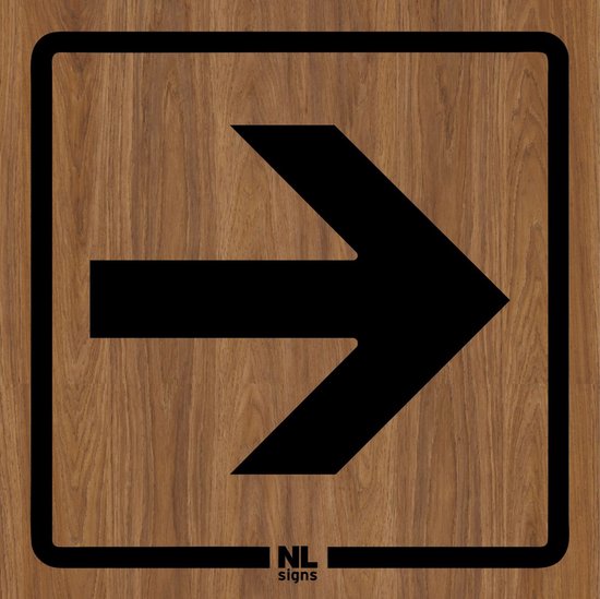 Bord pijl 10x10 cm / Sign arrow houtlook / wood zelfklevend | bol