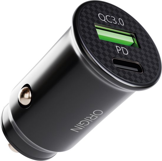 ORIGIN™ Autolader USB C & USB A – Dual Port Compacte Auto Oplader – 12V ...