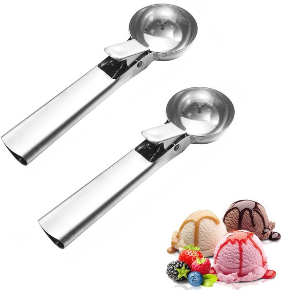 2-stuks RVS ijsschep - RVS fruitschep - IJsmachine - Keukengereedschap ...